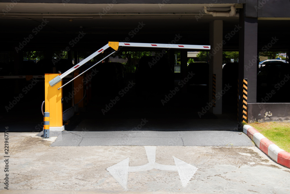 car park barrier, automatic entry system.Security system for building ...