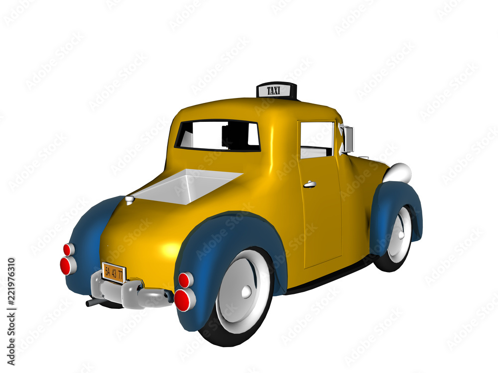 Gelbes Cartoon Auto Stock Illustration | Adobe Stock