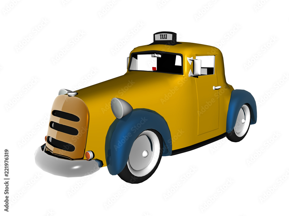 Gelbes Cartoon Auto Stock Illustration | Adobe Stock