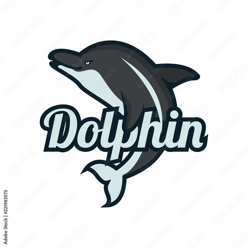 dolphin logo with text space for your slogan Stock Vector | Adobe Stock