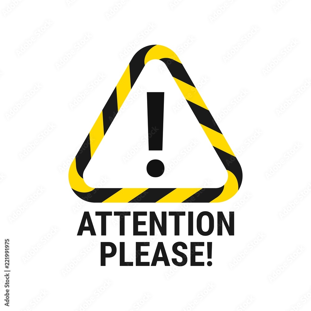 Attention please. Important announcement. Pay attention. Vector ...