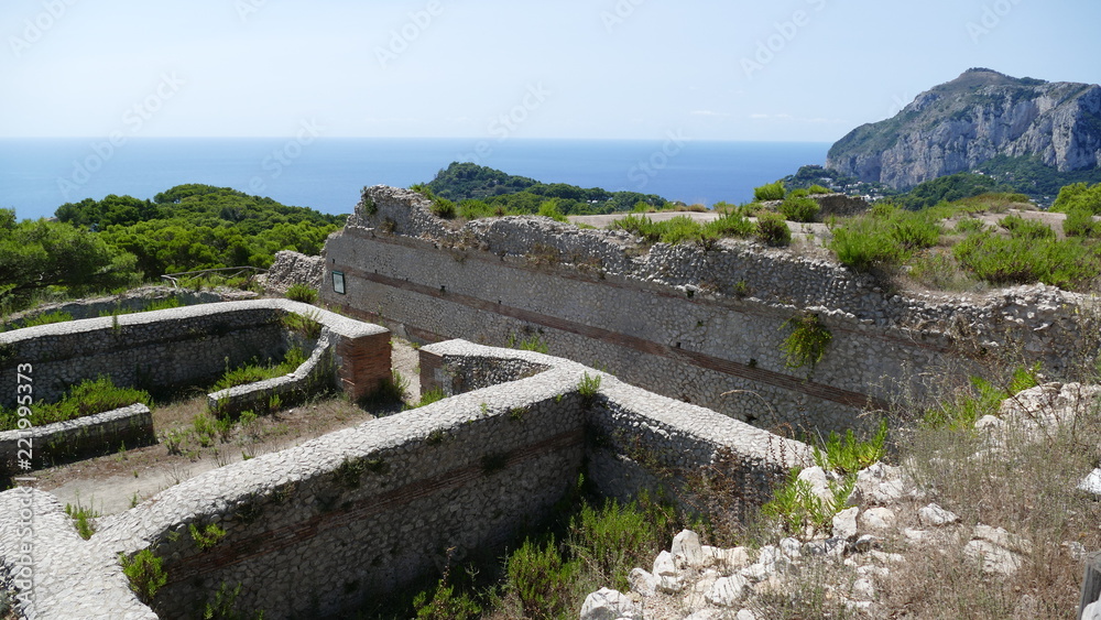 Capri Villa Jovis ruins of the palace of the roman emperor Tiberius ...