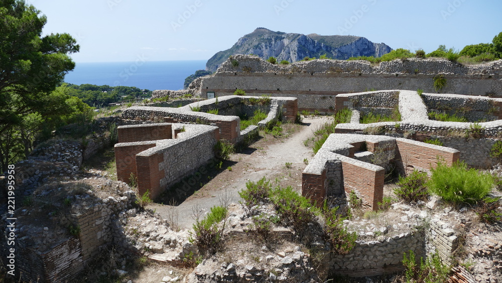 Capri Villa Jovis ruins of the palace of the roman emperor Tiberius ...