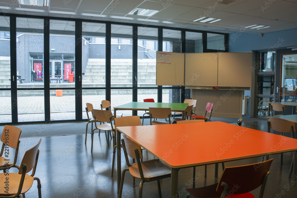 School in a small town. European education. The interior of the ...