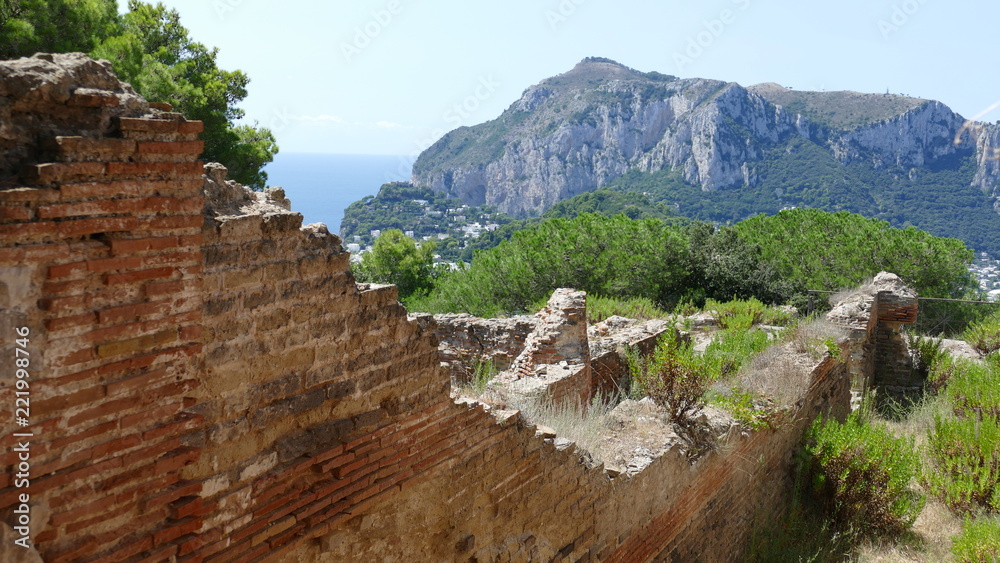 Capri Villa Jovis ruins of the palace of the roman emperor Tiberius ...