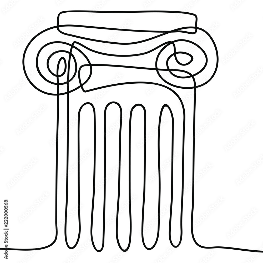 One line drawing ancient Greek column. Vector image isolated on white ...