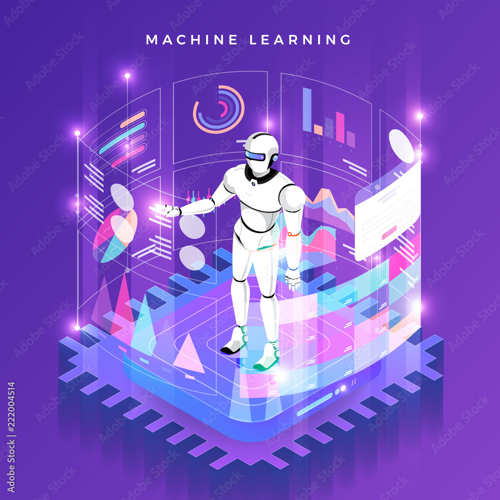Machine learning technology Stock Vector | Adobe Stock