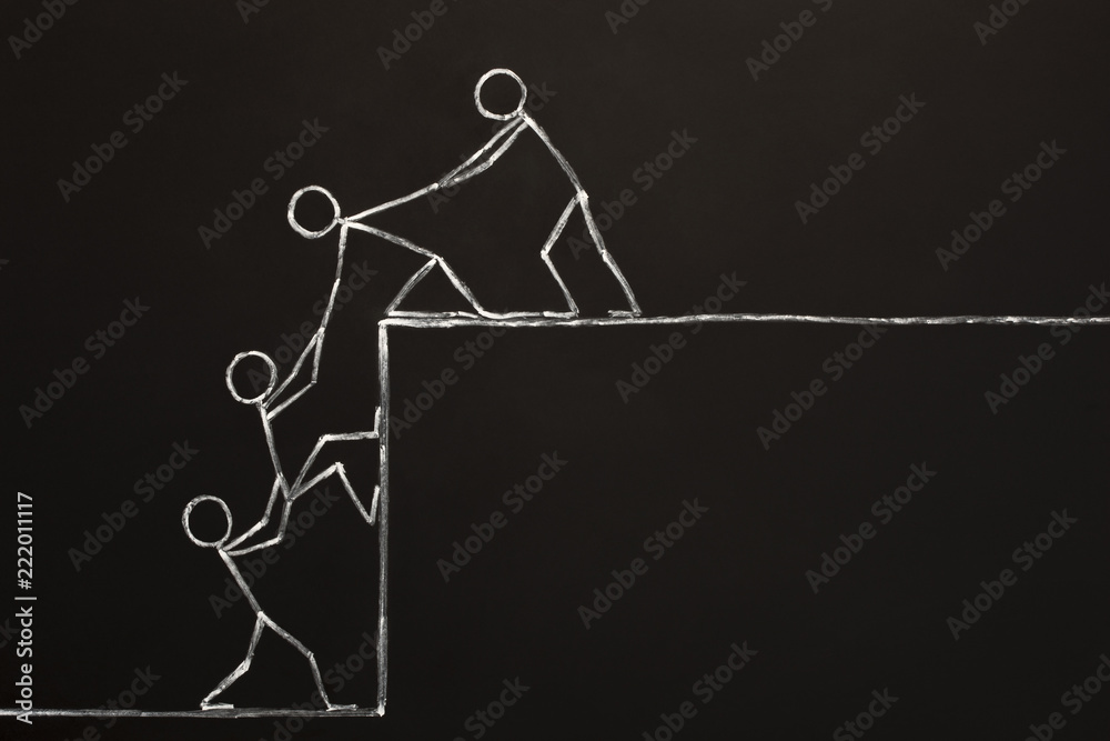 Team Helping Each Other To Achieve Success Together Stock Photo | Adobe ...