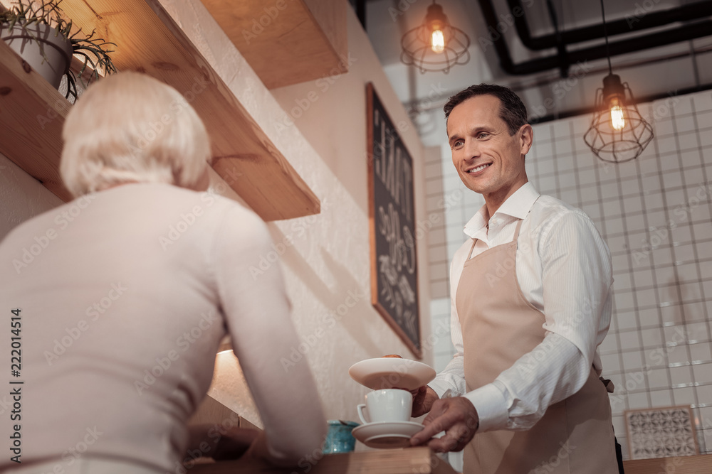 Excellent service. Positive nice man coming to the table while serving ...