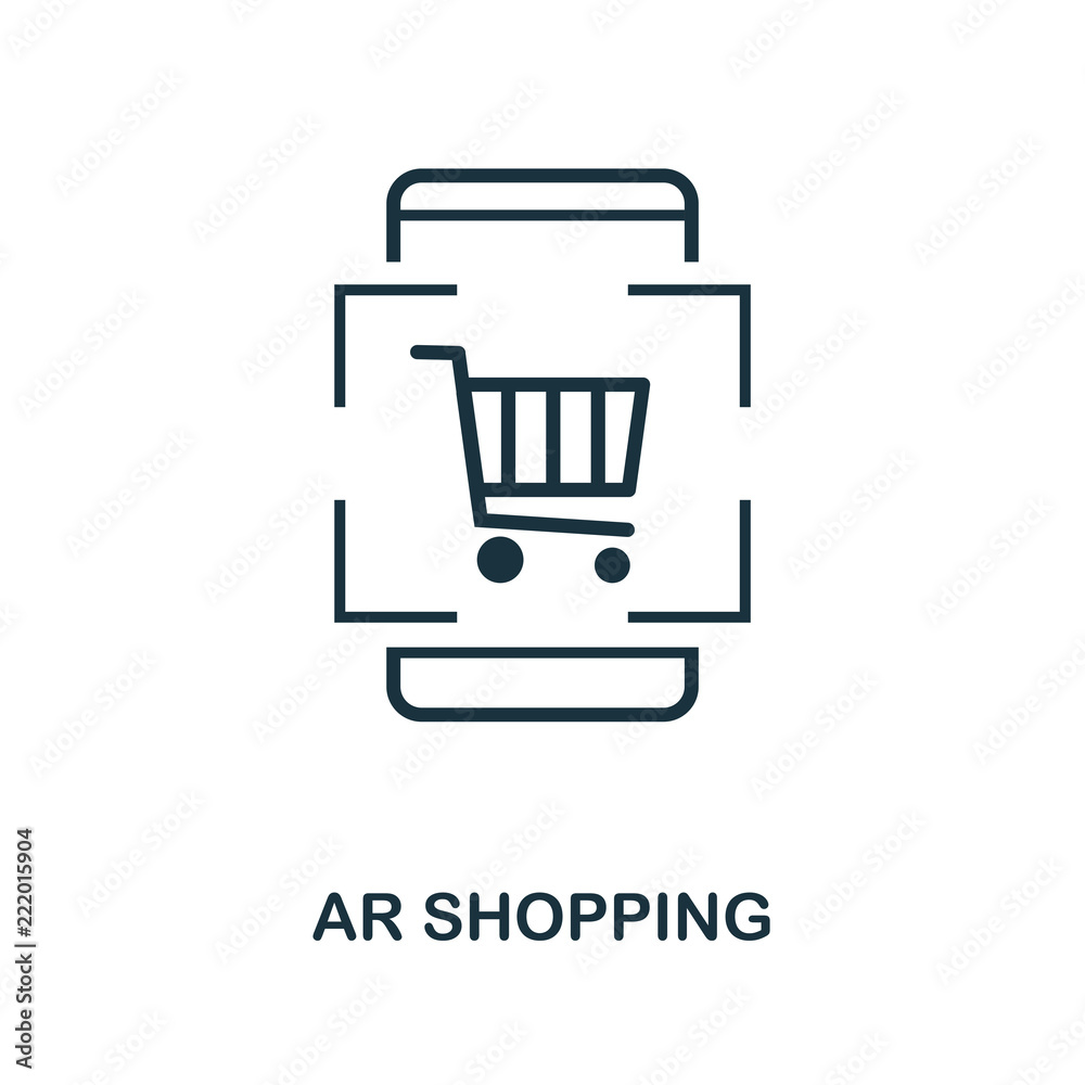 Augmented Reality Shopping icon. Monochrome style design from visual ... Augmented Reality Shopping icon. Monochrome style design from visual ...