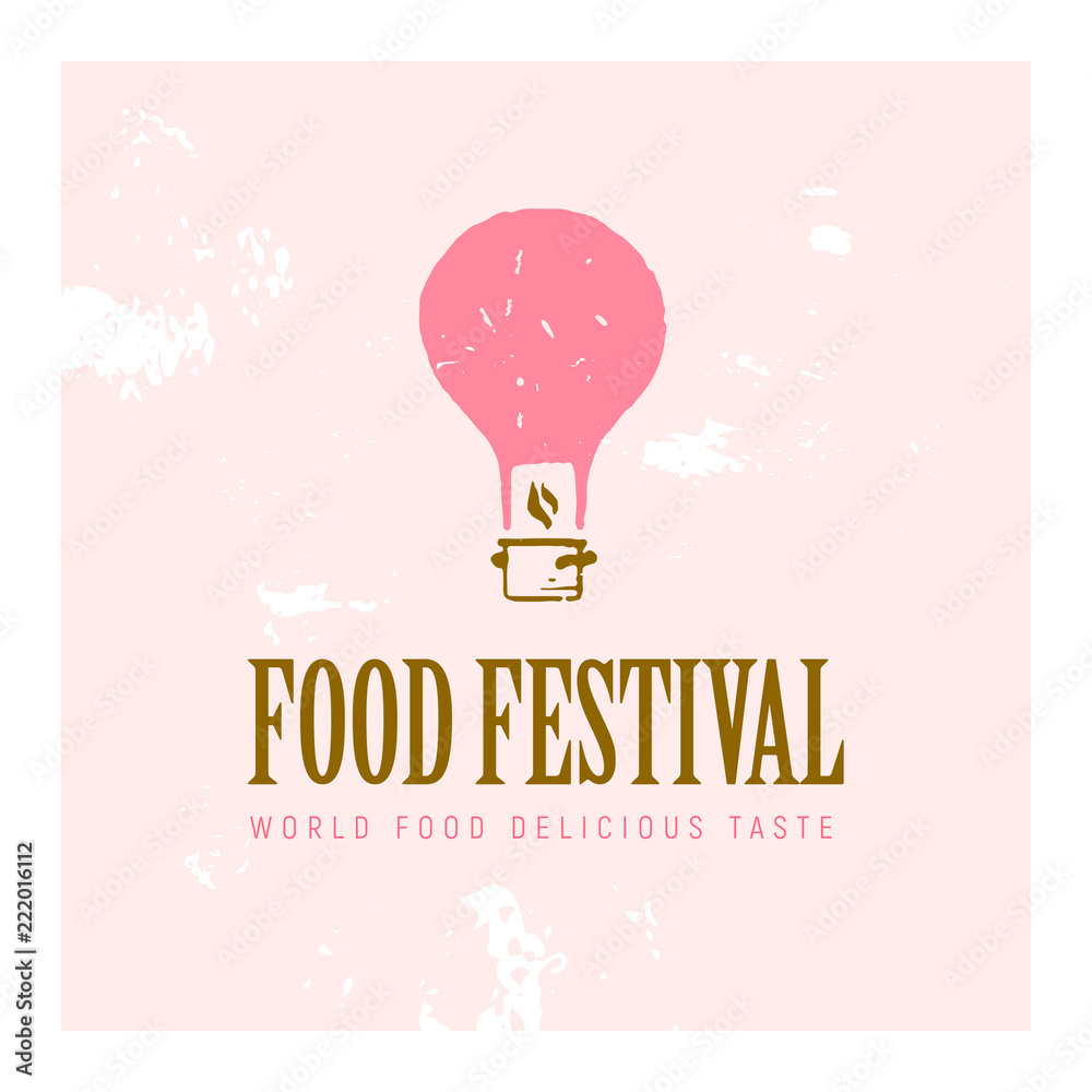 Vector food festival logo template in different color variants isolated ...
