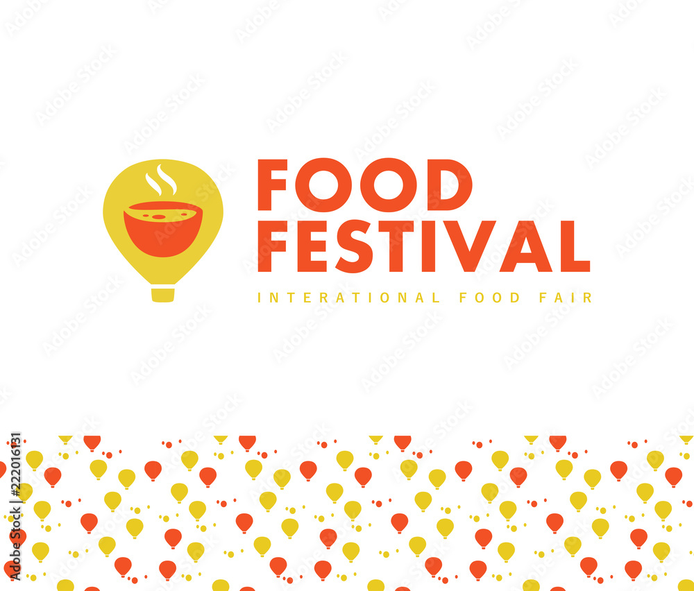 Vector food festival logo template in different color variants isolated ...