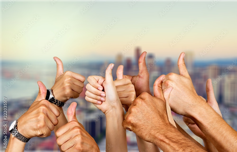 Group of people hands showing thumbs up Stock Photo | Adobe Stock