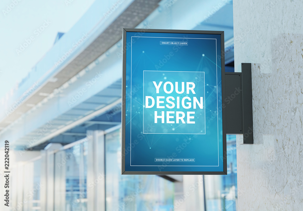 Outdoor Vertical Sign Mockup Stock Template | Adobe Stock