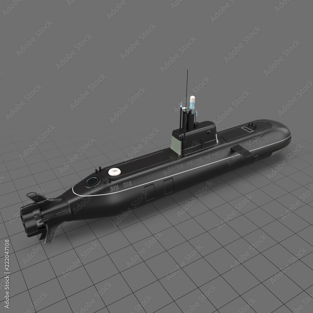 Small submarine Stock 3D asset | Adobe Stock