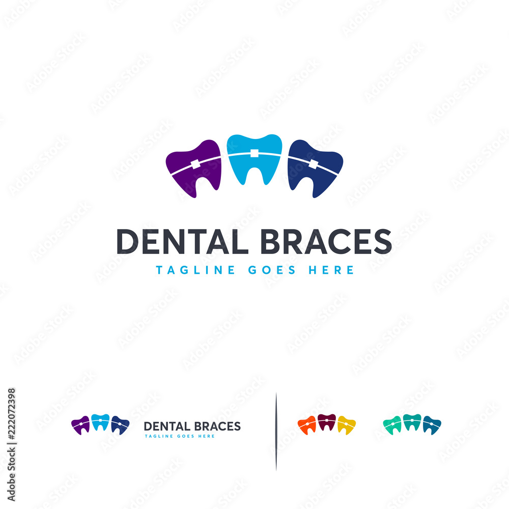 Dental Braces logo designs concept vector, Dental Care logo template ...