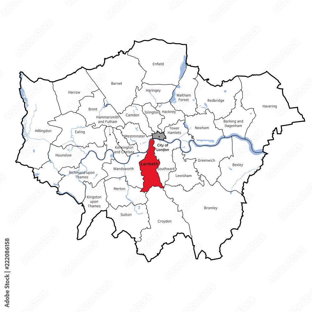London Boroughs - Lambeth Stock Illustration | Adobe Stock