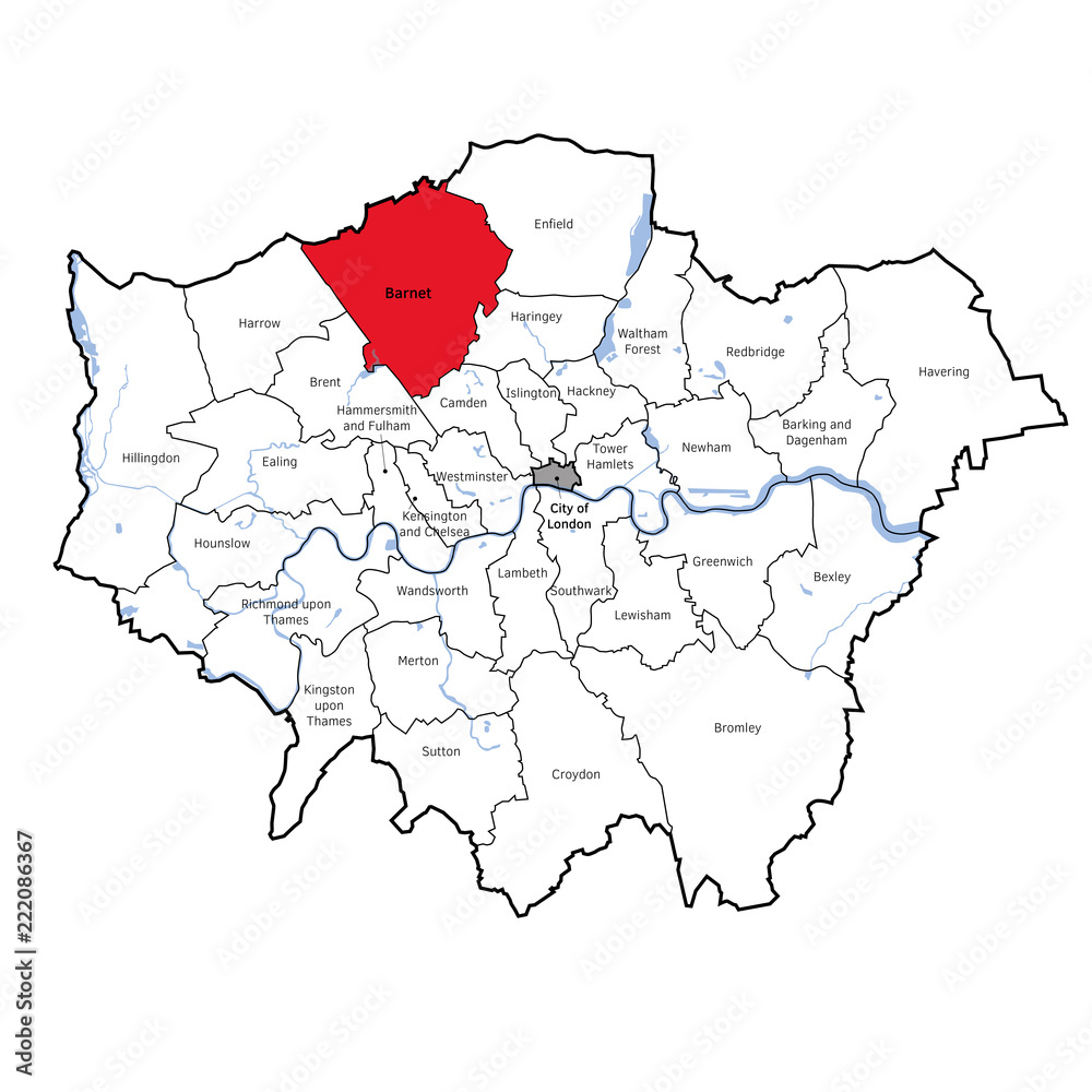 London Boroughs - Barnet Stock Illustration | Adobe Stock