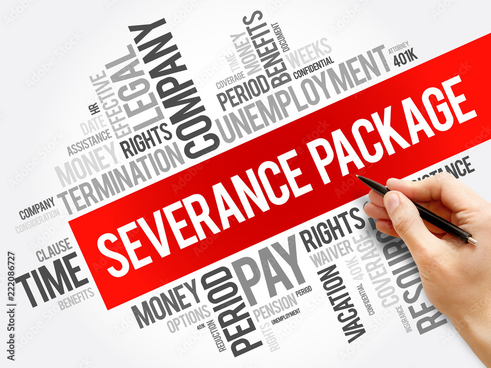 Severance package word cloud collage , social concept background Stock ...