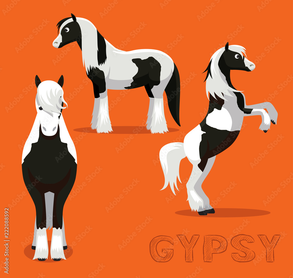 Horse Gypsy Cartoon Vector Illustration Stock Vector | Adobe Stock