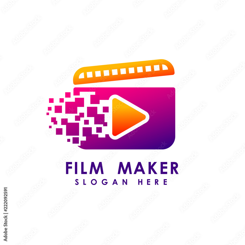 Film maker logo design template. Cinema logo design Stock Vector ...