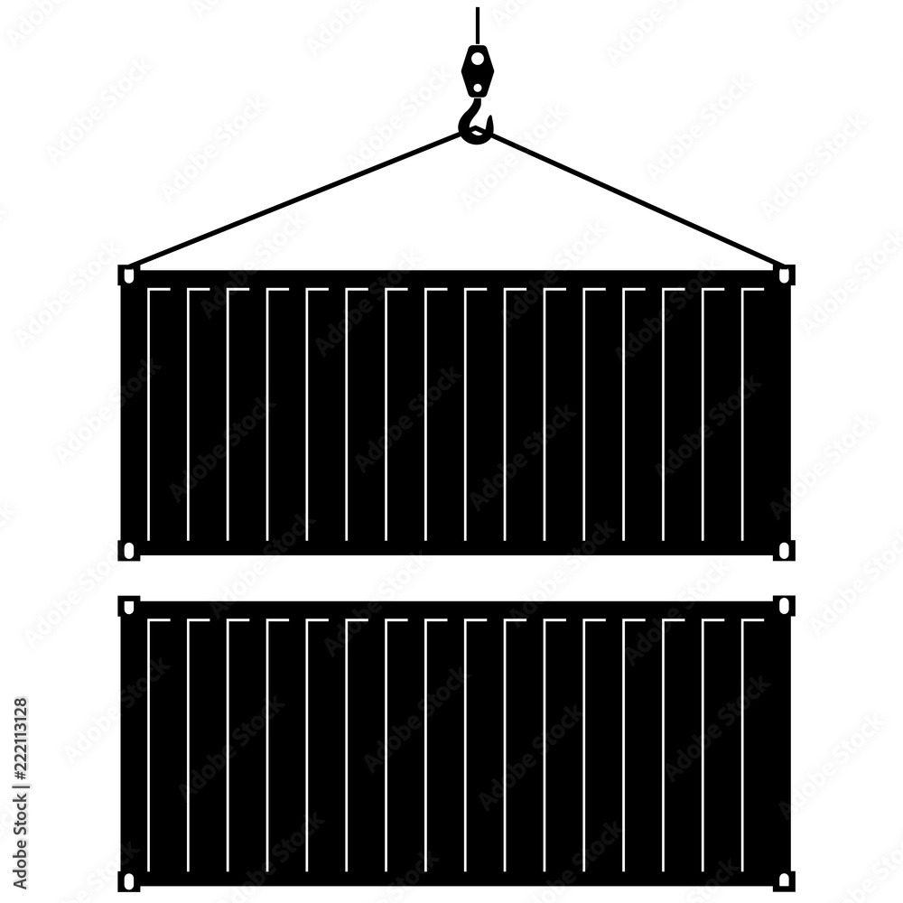 Container icon, silhouette, logo on white background Stock Vector ...