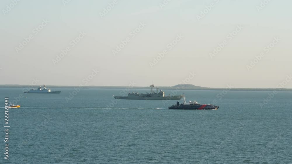 Australian Border Force Cape Class Patrol Boat passes HMAS Newcastle ...