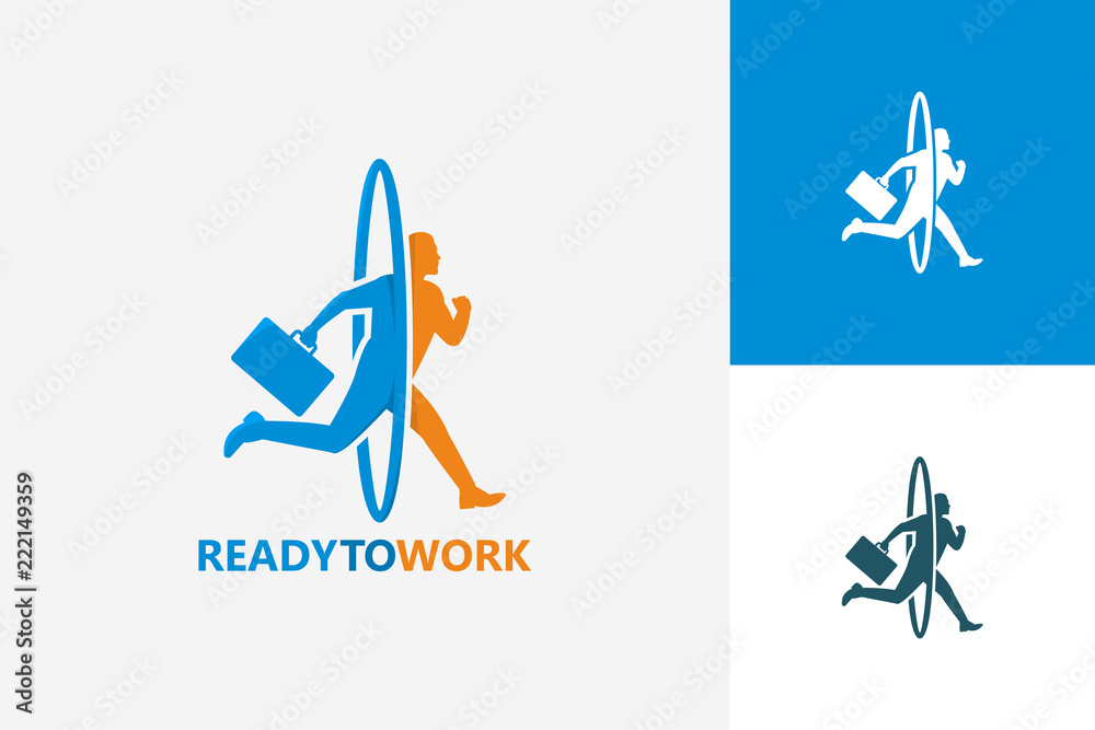 Running, Ready To Work Logo Template Design Vector, Emblem, Design ...