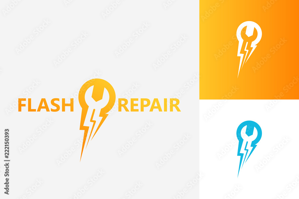 Flash Repair Logo Template Design Vector, Emblem, Design Concept ...