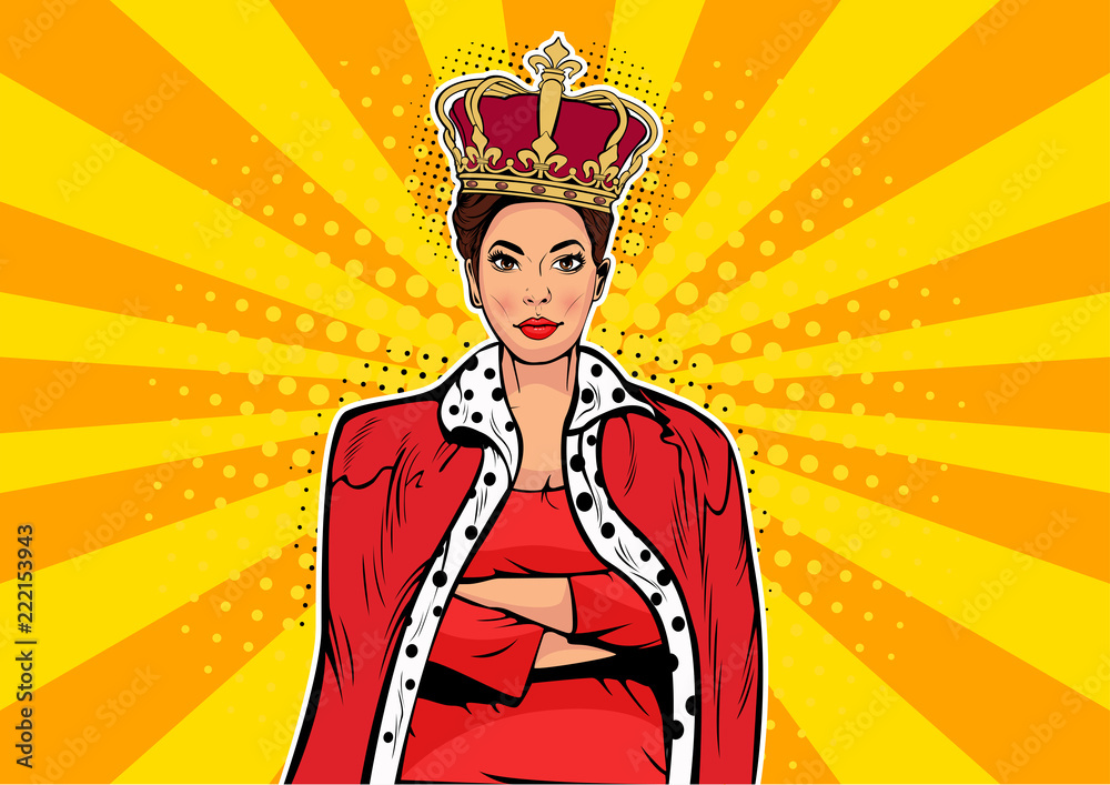 Business queen. Businesswoman with crown. Woman leader, success boss ...