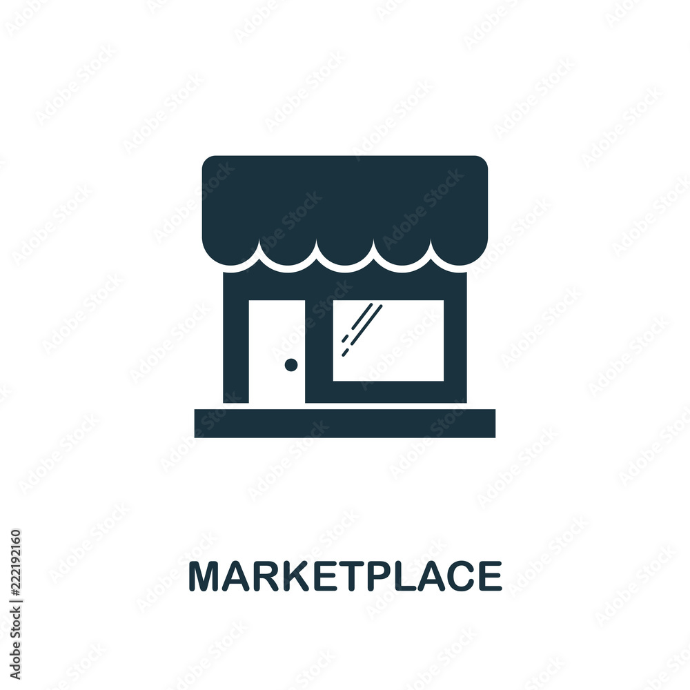 Marketplace icon. Monochrome style design from e-commerce icon ...