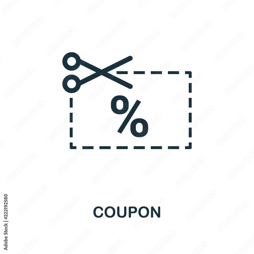 Coupon icon. Monochrome style design from e-commerce icon collection ...