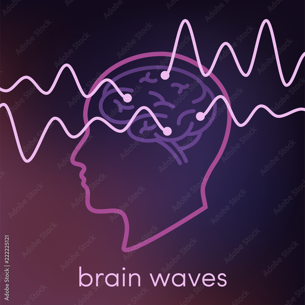 Brain waves vector icon Stock Illustration | Adobe Stock