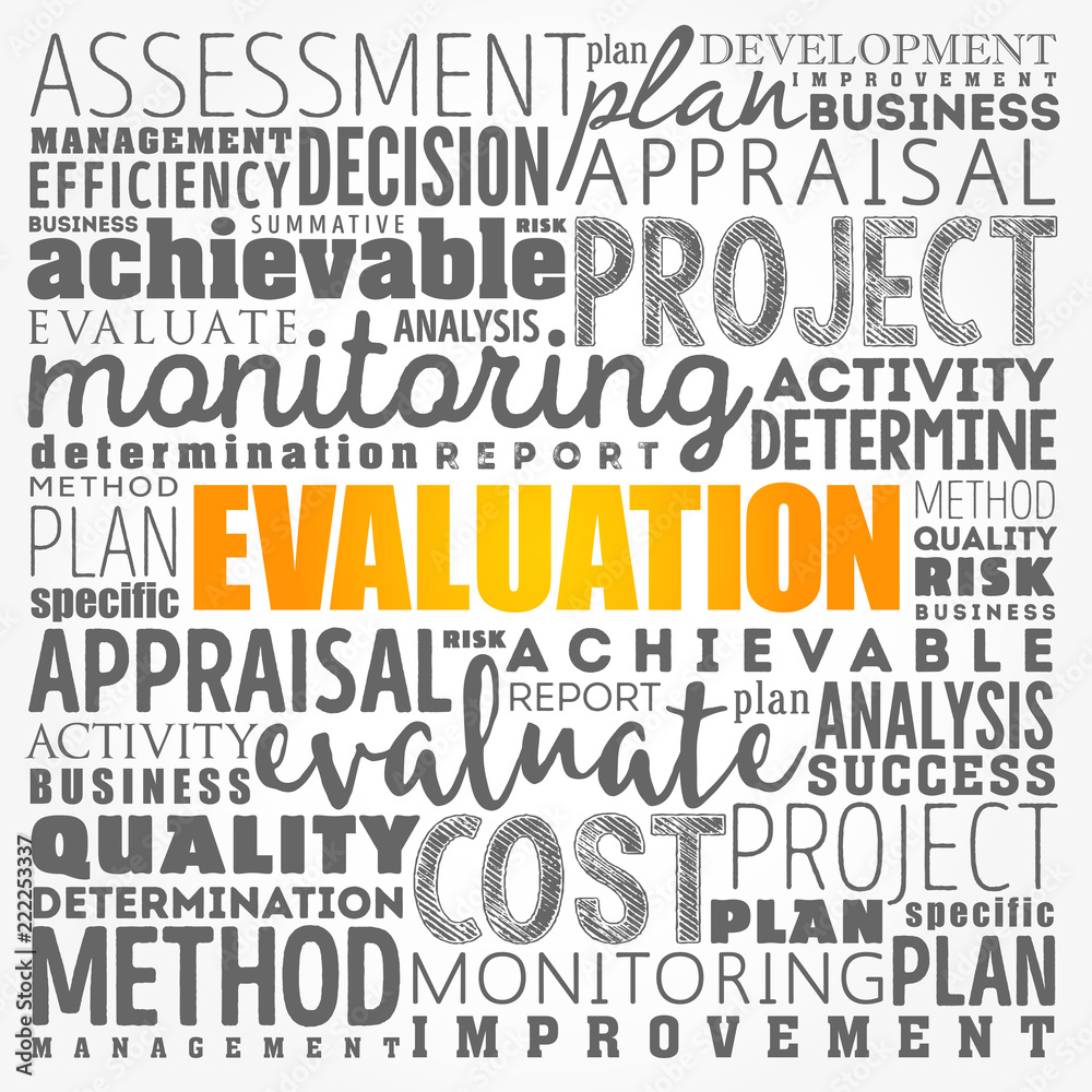 Evaluation word cloud collage, business concept background Stock Vector ...