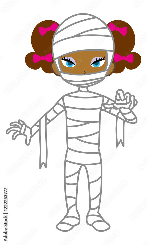 Mummy girl - Halloween costume Character Stock Vector | Adobe Stock