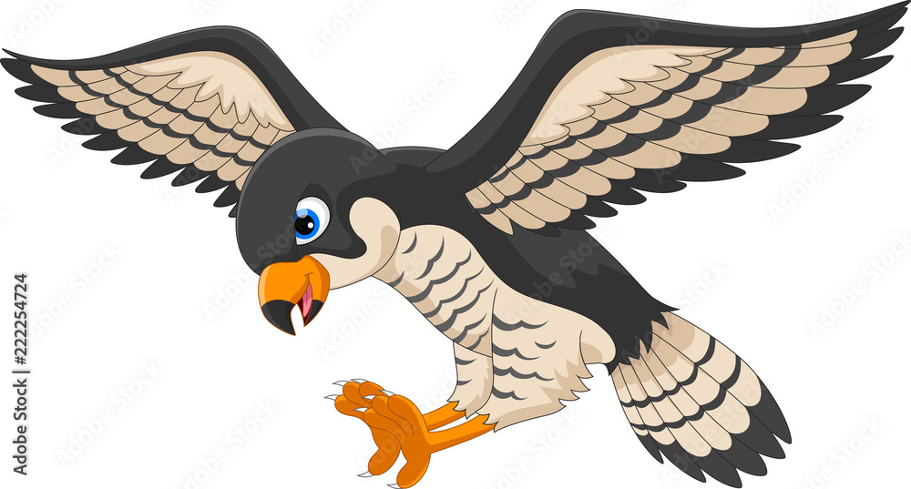 Falcon cartoon flying Stock Vector | Adobe Stock