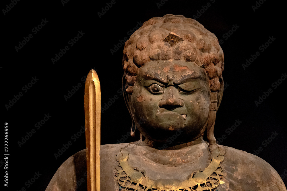 Fudo Myoo ancient Japanese god statue Stock Photo | Adobe Stock