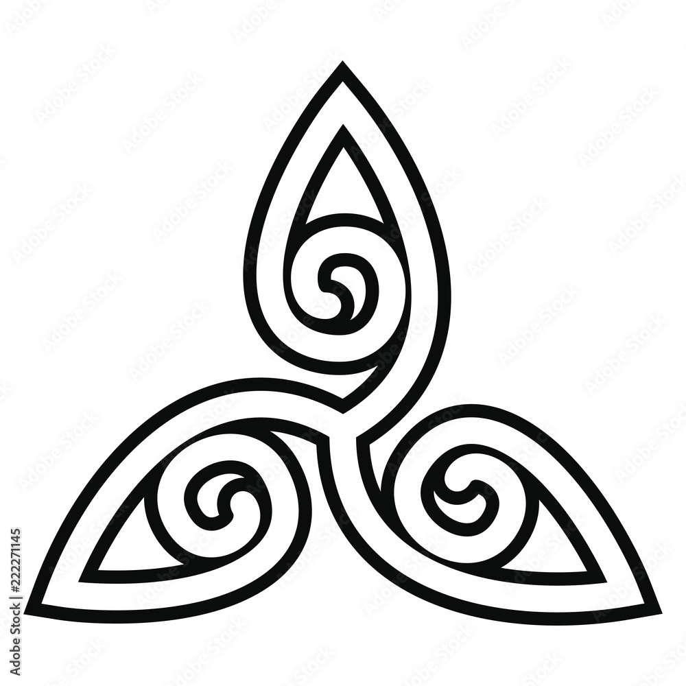 Celtic national ornament interlaced ribbon isolated on white background ...