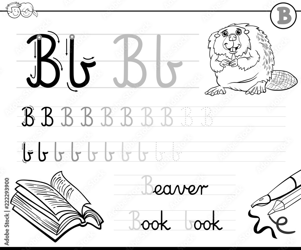 how to write letter B workbook Stock Vector | Adobe Stock