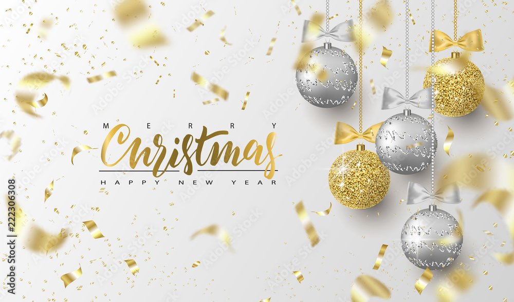 Merry Christmas Background Gold