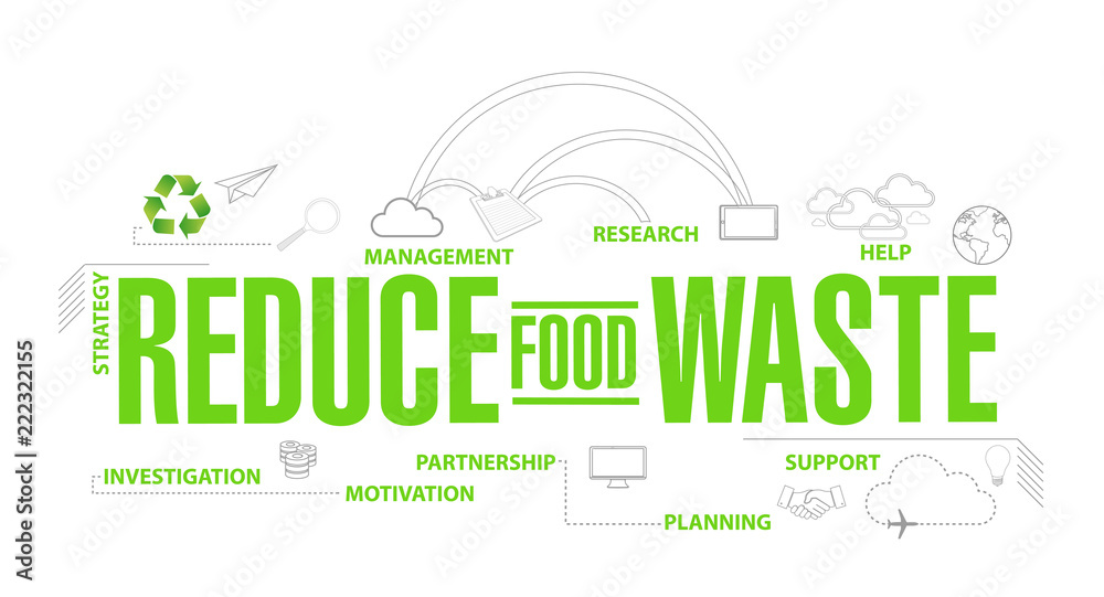 Reduce Food Waste diagram plan concept Stock Illustration | Adobe Stock