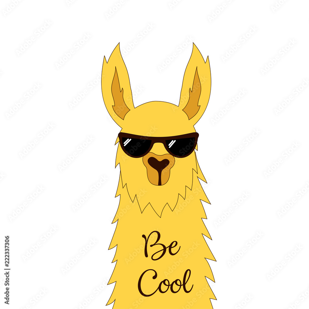 cute cartoon llama Stock Vector | Adobe Stock