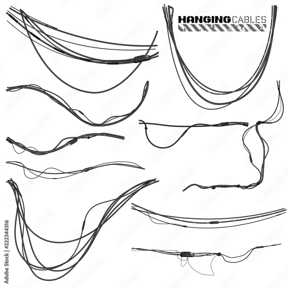 Hanging Cables Isolated Stock Illustration | Adobe Stock