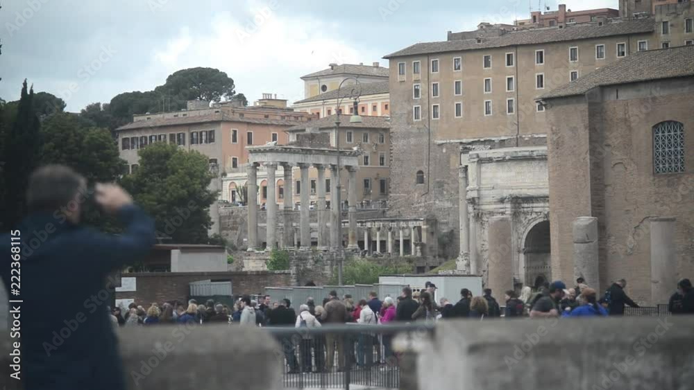 Rome Antique Site Roman Empire Forum Ancient Imposing Columns Temple Of Apollo vídeo de Stock ...