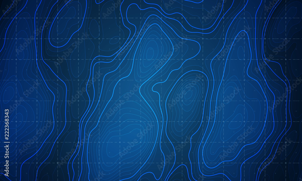 Vector abstract earth relief map. Generated conceptual elevation map ...