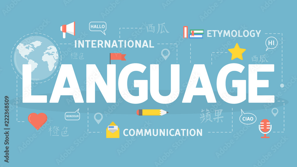 Language learning concept. Idea of global communication. Stock Vector ...