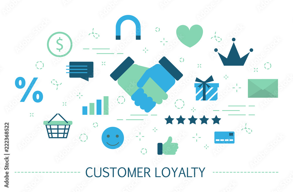 Customer loyalty concept. Attract clients and build relationships Stock ...