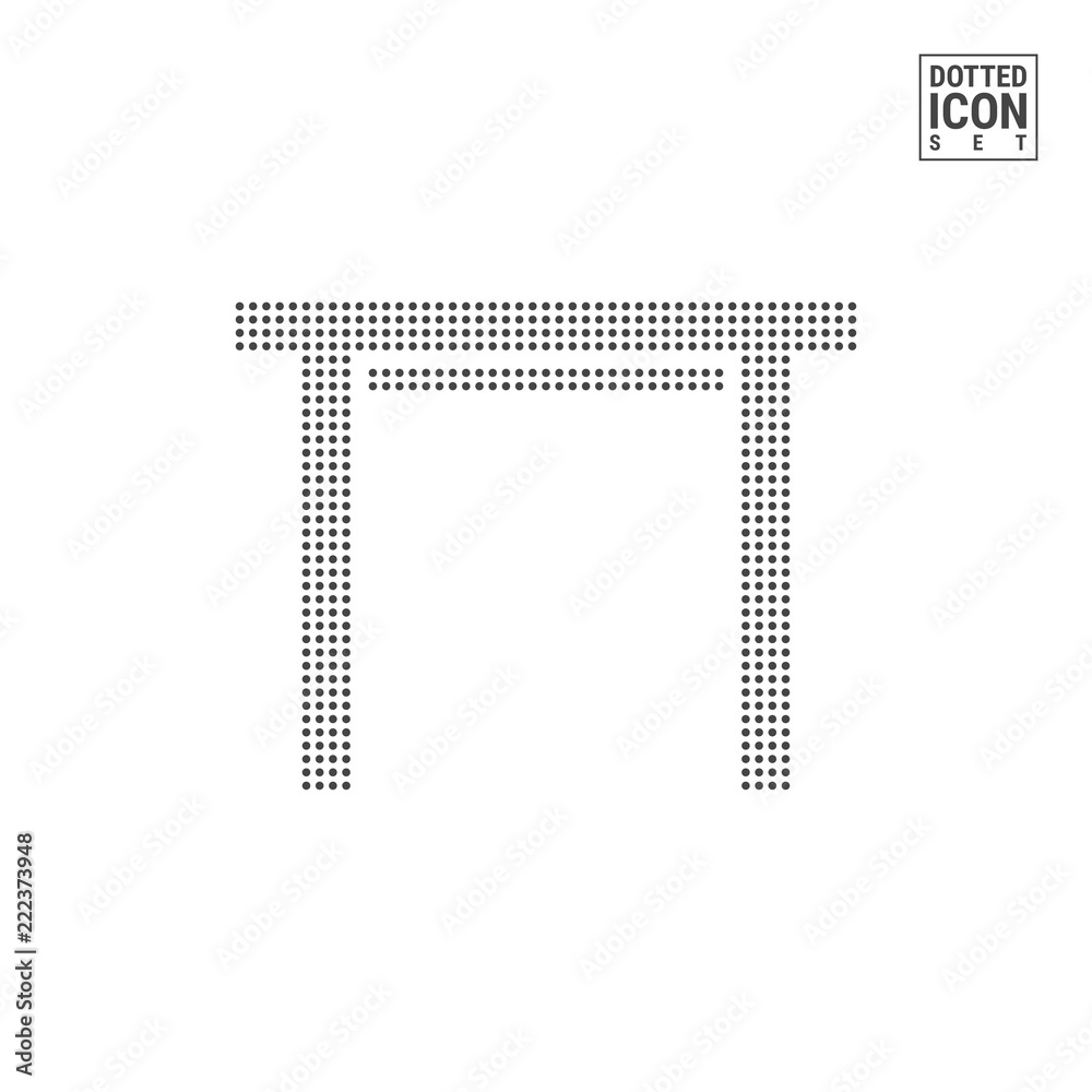 Computer Desk Dot Pattern Icon. Desktop Table Dotted Icon Isolated on ...