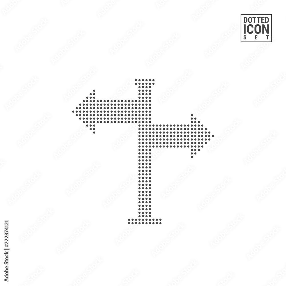 Signpost Dot Pattern Icon. Direction Indicators Pole Dotted Icon ...