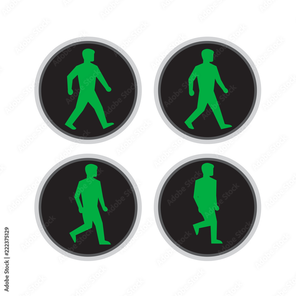 Traffic Light Man Walk Cycle Sequence Stock Vector | Adobe Stock